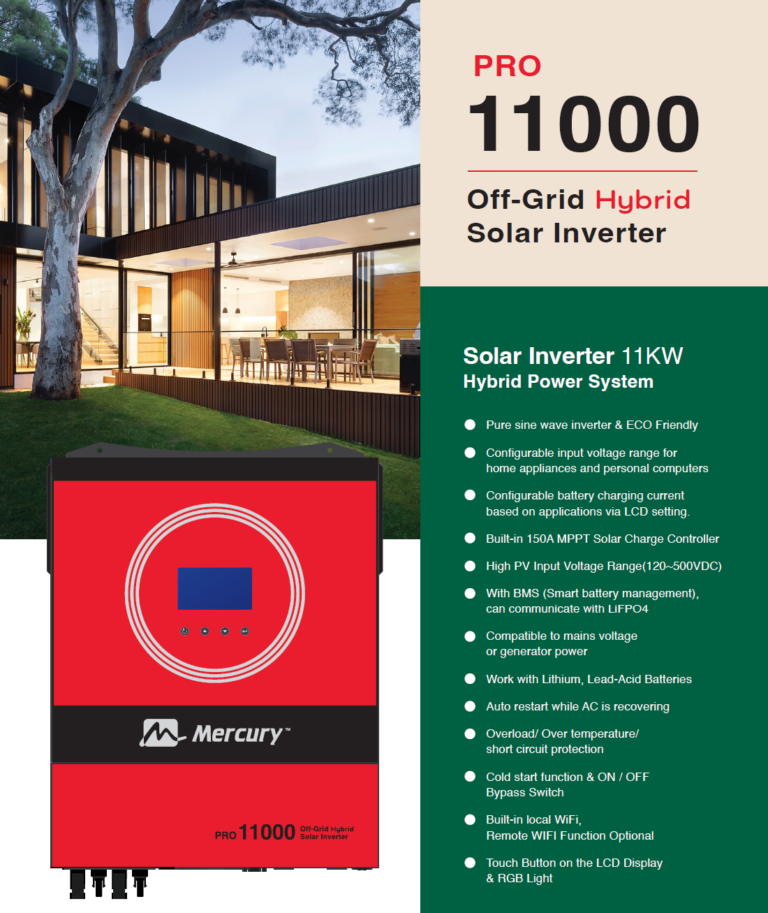 Mercury 11KVA Solar Hybrid Inverter MPPT - Mercury Direct Nigeria